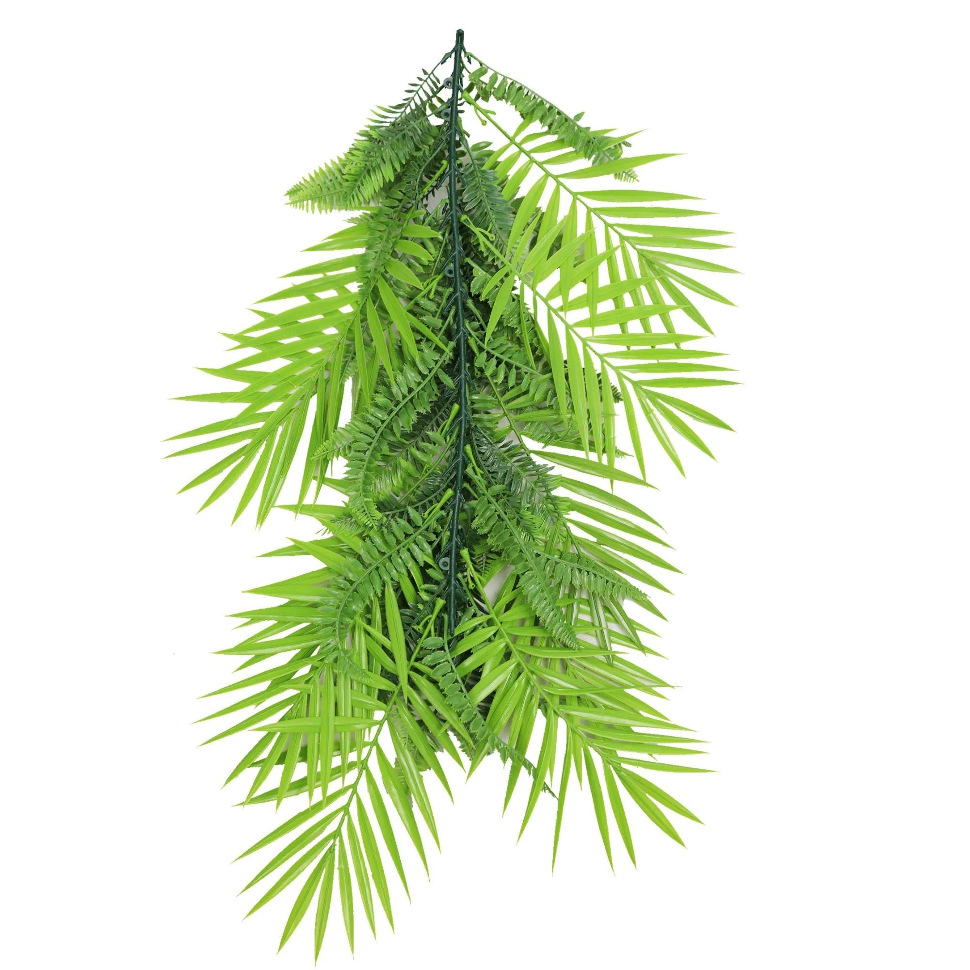 Artificial Extendable Hanging Tropical Palm And Fern Vine 55cm UV Resi ...