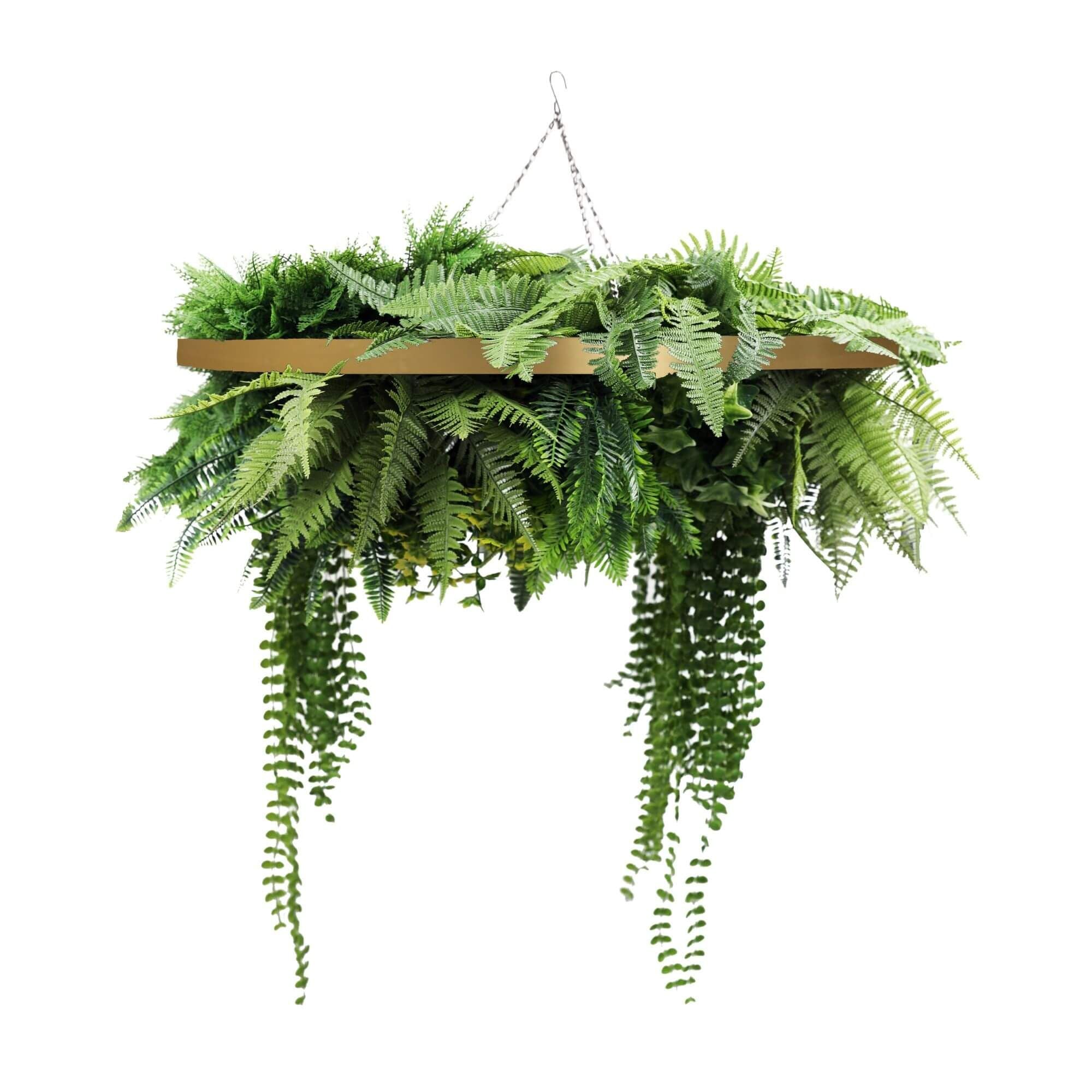 Gold Artificial Hanging Green Wall Disc 80cm UV Resistant Foliage ...